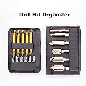 3-13 Holes Hex Shank Screwdriver Bit Holder, Drill Bit and Driver Bit Plastic Screwdriver Head Storage Case, 9 pcs Poly Bag By MKMKYEE