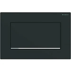 Geberit actuator plate Sigma30 for stop-and-go flush, screwable: black matt coated, easy-to-clean coated, bright chrome-plated