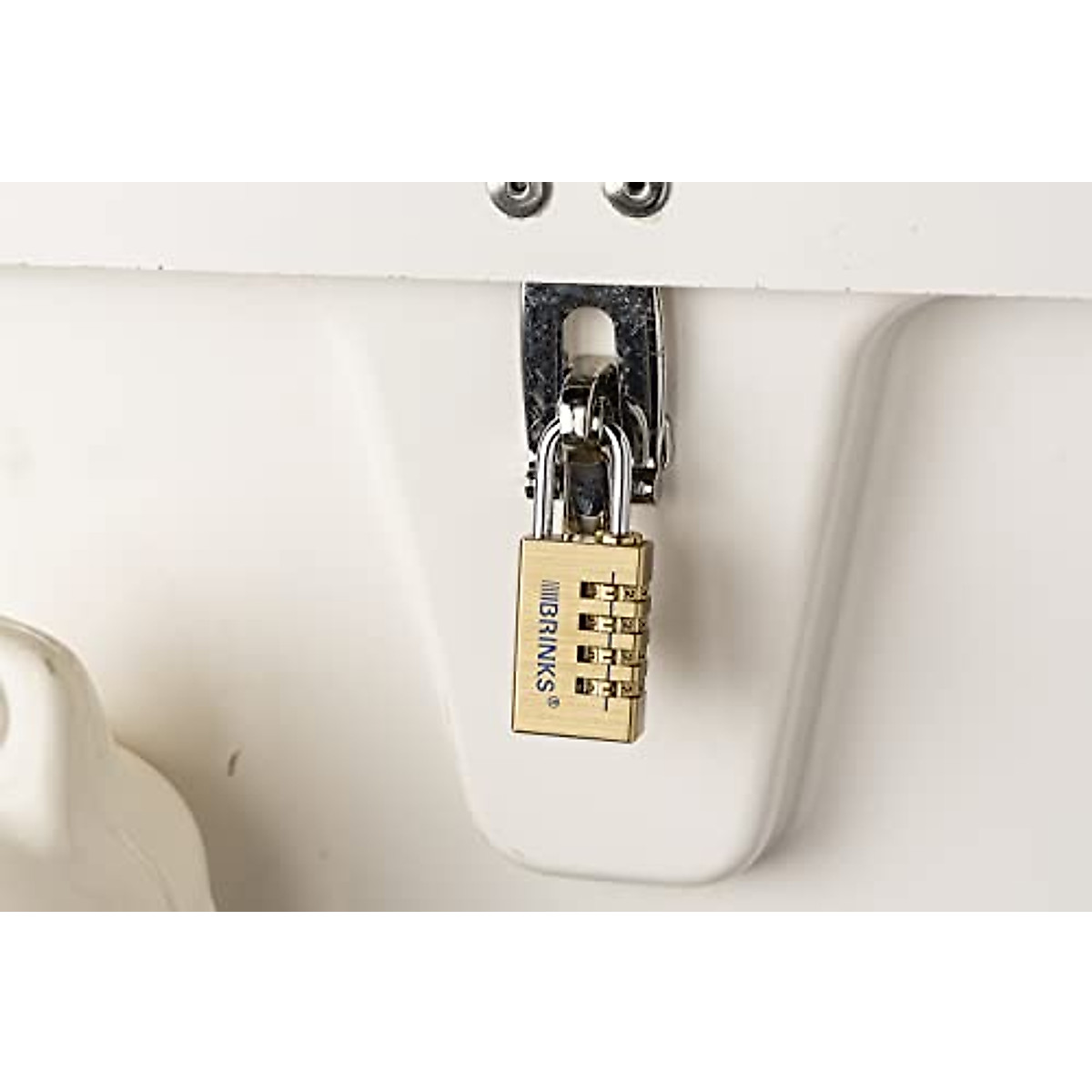 BRINKS - 30mm Solid Brass 4-Dial Resettable Padlock - Chrome Plated With Hardened Steel Shackle