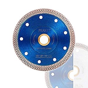 PEAKIT Tile Cutter Blade 4.5 Inch Porcelain Diamond Blade Ceramic Cutting Disc Wheel for Angle Grinder, Reversible Color