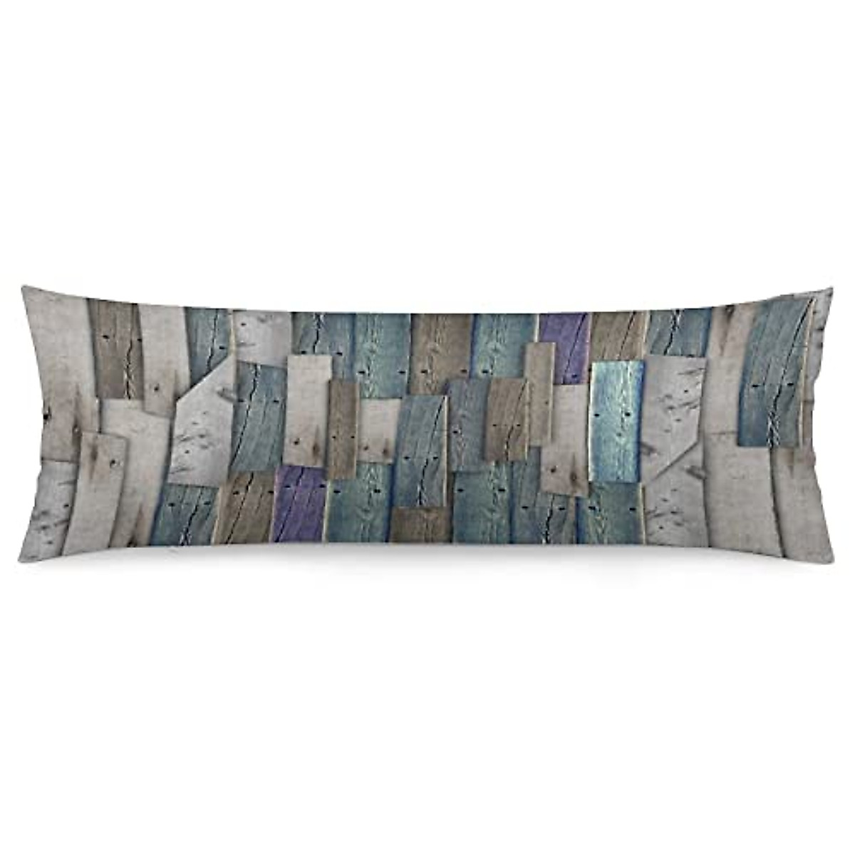 Body Pillow Cover,Depositphotos Rustic Wooden Board Blue Grey Grunge Planks Printed Long Pillow Cases Protector with Zipper Decor Soft Large Covers Cushion for Beding,Couch,Sofa,Home Gift 20"x54"