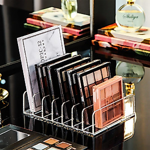 Vowcarol Eyeshadow Palette Organizer, Acrylic 7-Section Divided Makeup Palette Organizer Holder - Clear 2 Pack