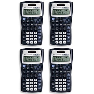 Texas Instruments TI-30X IIS 2-Line Scientific Calculator, Black with Blue Accents (4, Black)