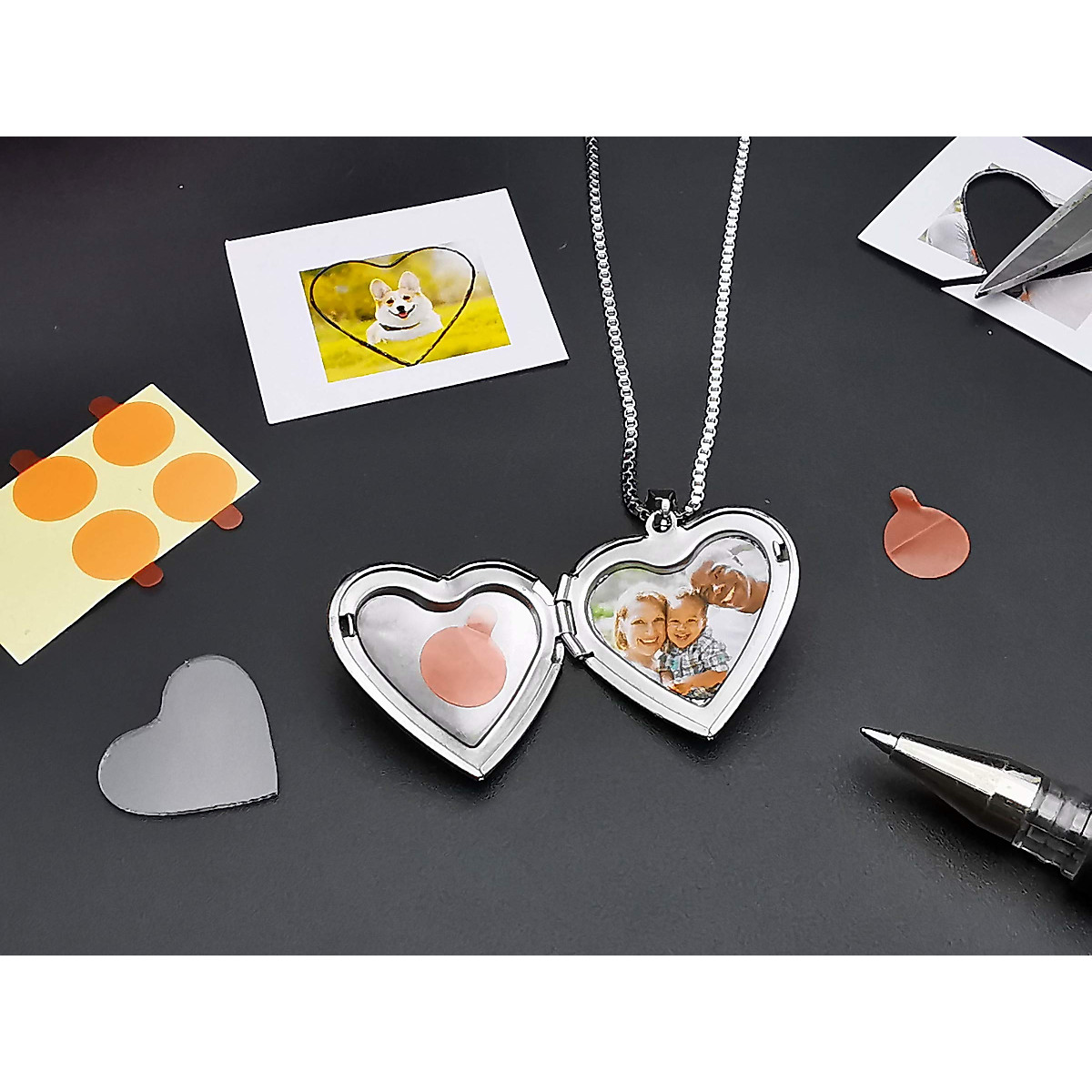 GOKING Always on My Mind Forever in My Heart Photo Locket That Holds Pictures Necklace Pendant for Women