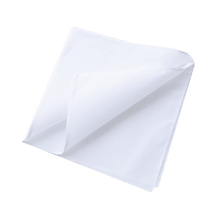 CoCoUSM Solid White Cotton Handkerchiefs for Wedding Party DIY Draw Gift Bulk