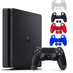 Sony Console PlayStation 4-2TB Slim Edition Jet Black - PS4 with 1 DualShock Wireless Controller - Family Holiday Gaming