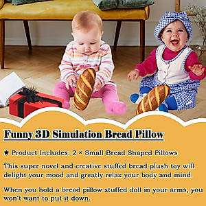 zhidiloveyou 2PCS 11.8" Bread Pillow Plush Funny Stuffed Bread Shaped Toy Gift for Kids Adults