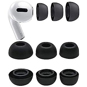 Zotech Replacement 3 Pairs Silicone Ear Tips for Airpods Pro (S/M/L) (Black)