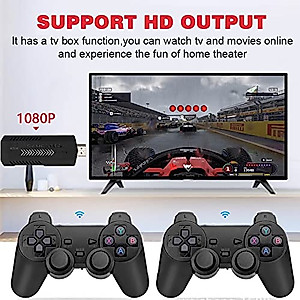 BTOVELIF Wireless Retro Game Console, Retro Game Stick, Nostalgia Stick Game, Plug & Play Video Game Stick Built-in 35000+ Games,4K HDMI Output,Dual 2.4G Wireless Controllers(64G)