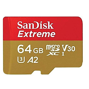 SanDisk Micro Extreme 64GB Memory Card (Two Pack) for DJI Air 2S Drone (SDSQXA2-064G-GN6MN) Bundle with (1) Everything But Stromboli MicroSD Card Reader