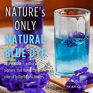 PICKNATURE Butterfly Pea Flower Tea Loose Leaf Freshly Picked from Thailand | 3.5 oz (300+ Cups) | Herbal Blue Tea Gifts | USDA Organic