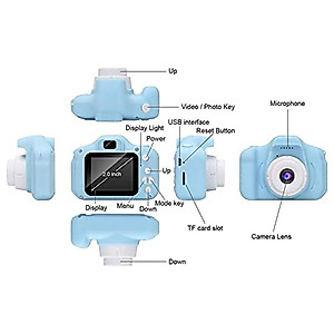 Lightweight Kids Digital Camera 2.0 LCD Mini Camera Hd 1080p Children's Sports Camera,Support 32 GB SD Card for Children Birthday, Christmas, (Blue)