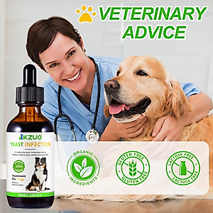 Natural Yeast Infection Treatment for Dogs - Effective Dog Ear Infection Treatment & Allergy Relief, Reduces Inflammation, Alleviates Itching, Combats Infections, Improves Coat & Skin