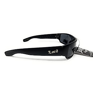 Locs Mad Dog Hardcore Gangster Cholo Narrow Rectangular Sunglasses (Matte Black)