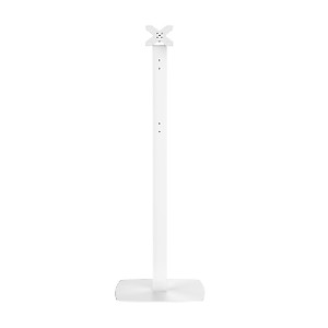 Metal Pole Floor Stand- CTA Premium Thin Profile Retail & Tradeshow Stand with VESA Plate and Base – Compatible with CTA’s Locking Mount (PAD-PARAW) or Any VESA Compatible Mount (ADD-CHKW) - White