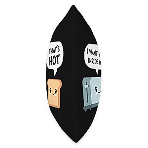 Funny Food Pun Wordplay Cute and Adorable Food Funny Toast and Toaster Cute Adorable Kawaii Food Pun Throw Pillow, 16x16, Multicolor