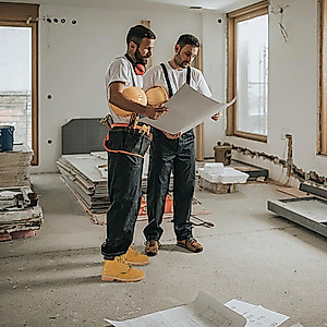 BOIWANMA Work Boots for Men, Steel Toe Leather Safety Boots, Oil, Slip and Heat Resistant Heavy Duty Wide Industrial & Construction Boots, US 12