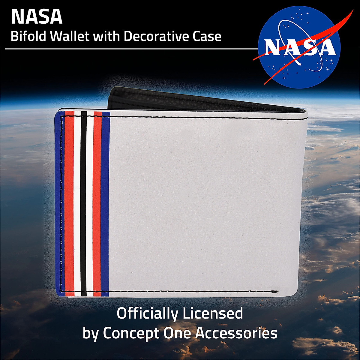 NASA Bifold Wallet in a Decorative Tin Case, Multi