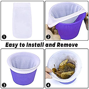 RECHIATO 40 Pack Pool Skimmer Socks for Pool Filters, Filters Baskets and Skimmers to Filter Debris and Leaves, Protact Filter System of Inground and Above Ground Pools
