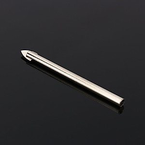 Ceramic Drill Bit Set, 10Pcs 6MM Tile Drill Bits for Cutting Glass, 1/4" Round Shank Drilling Bit Spear Pointed Head Tungsten Carbide for Wall Mirror Marble Masonry Tile Concrete