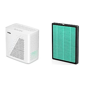 YIOU Air Purifier, White & Air Purifier R1 Replacement Filter, Deep Green