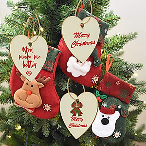 obmwang 50 Pieces 3" Natural Heart Wood Slices, DIY Wooden Ornaments Unfinished Predrilled Wooden Heart Embellishments with Natural Twine for Valentine's Day, Wedding, Thanksgiving, Christmas