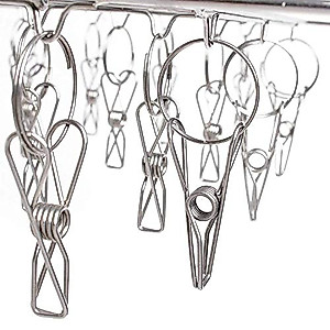 Clothes Drying Racks Laundry Drip Hanger Laundry Clothesline Hanging Rack Set of 24 Clothespins for Drying Clothes, Towels, Underwear, Lingerie, Socks