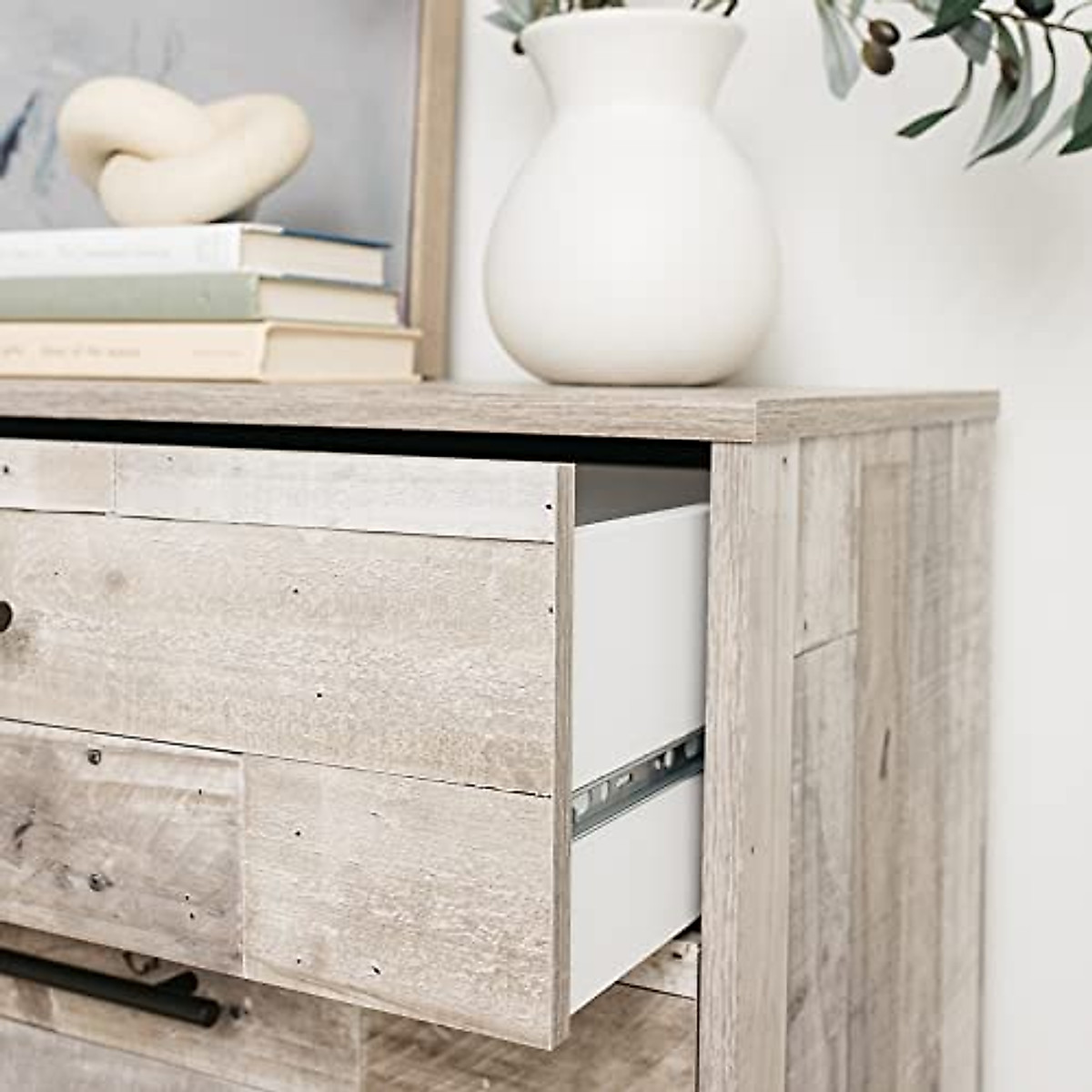 Signature Design by Ashley Neilsville Industrial 3 Drawer Chest of Drawers, Whitewash