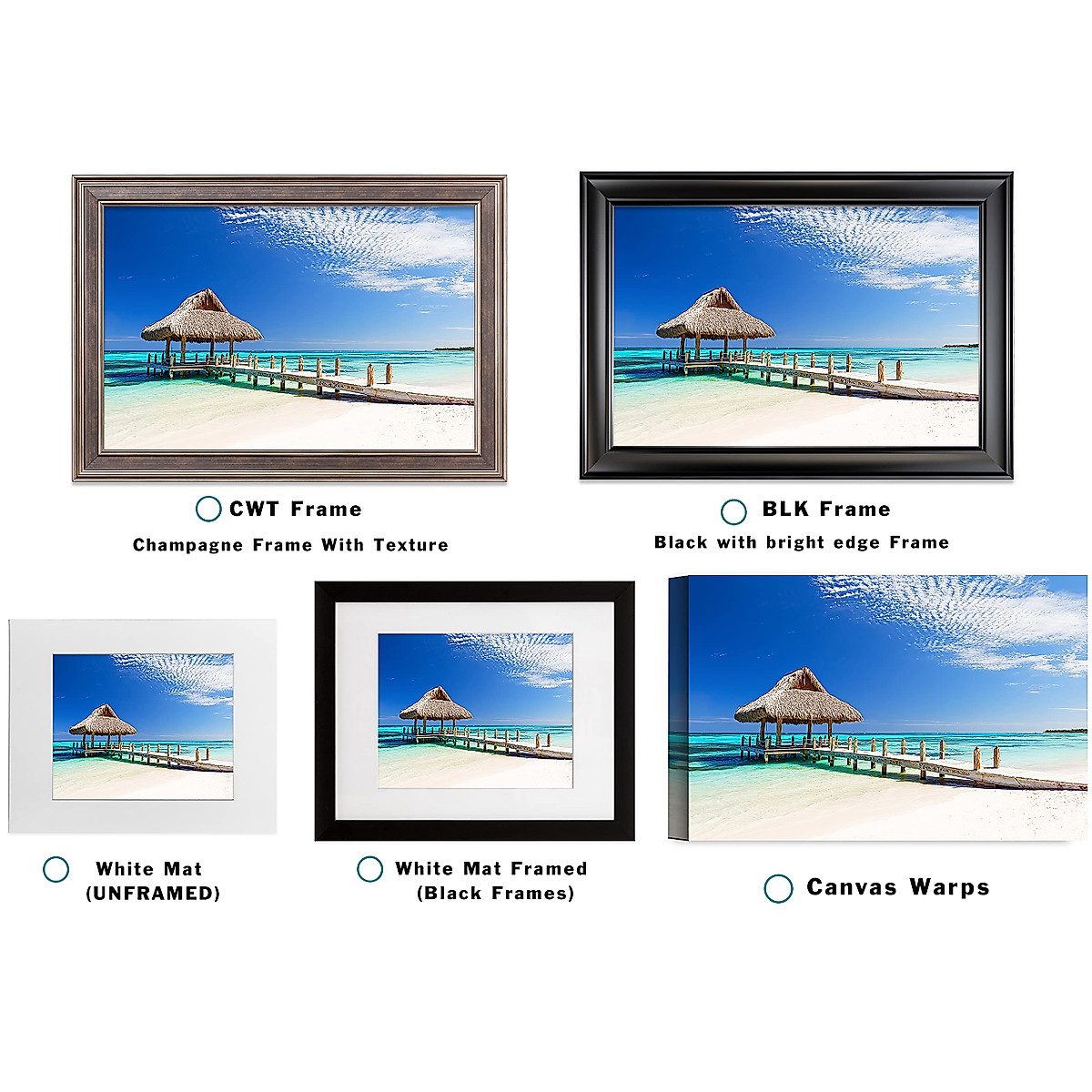 Over water bungalows Personalized Canvas or Photo Print and Framed Art Artwork with Couple's Names Special Date and Your Own Message on, Great Gift for Anniversary,Wedding,Birthday