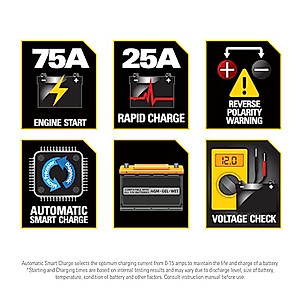 STANLEY BC25BS Smart 12V Battery Charger for Car/Marine Charging