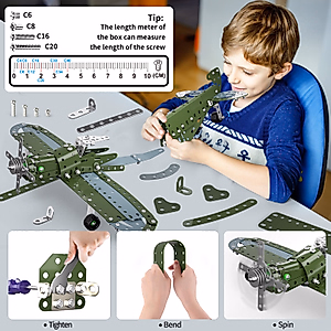 Garbo Star STEM Building Projects Model Airplane Set - 285 Pieces STEM Project Building Toys for Kids Ages 8-12-16, Assembly Science Kit Educational Birthday Gift for Kids Boys 8 9 10 11 12 Years Old