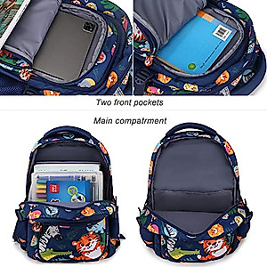 Kids Backpack for Boys Elementary Kindergarten Cute Lightweight zoo Dinosaur Preschool School Bag 16 inch Multifunctional Large Capacity Waterproof Durable Travel Backpack