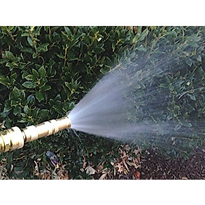 Hose Nozzle High Pressure - Lead-Free Brass for Car Or Garden - Solid Brass - 2 Nozzle Set - Adjustable Water Sprayer from Spray to Jet - Heavy Duty - Fits Standard Hoses - with Gardening E-Book