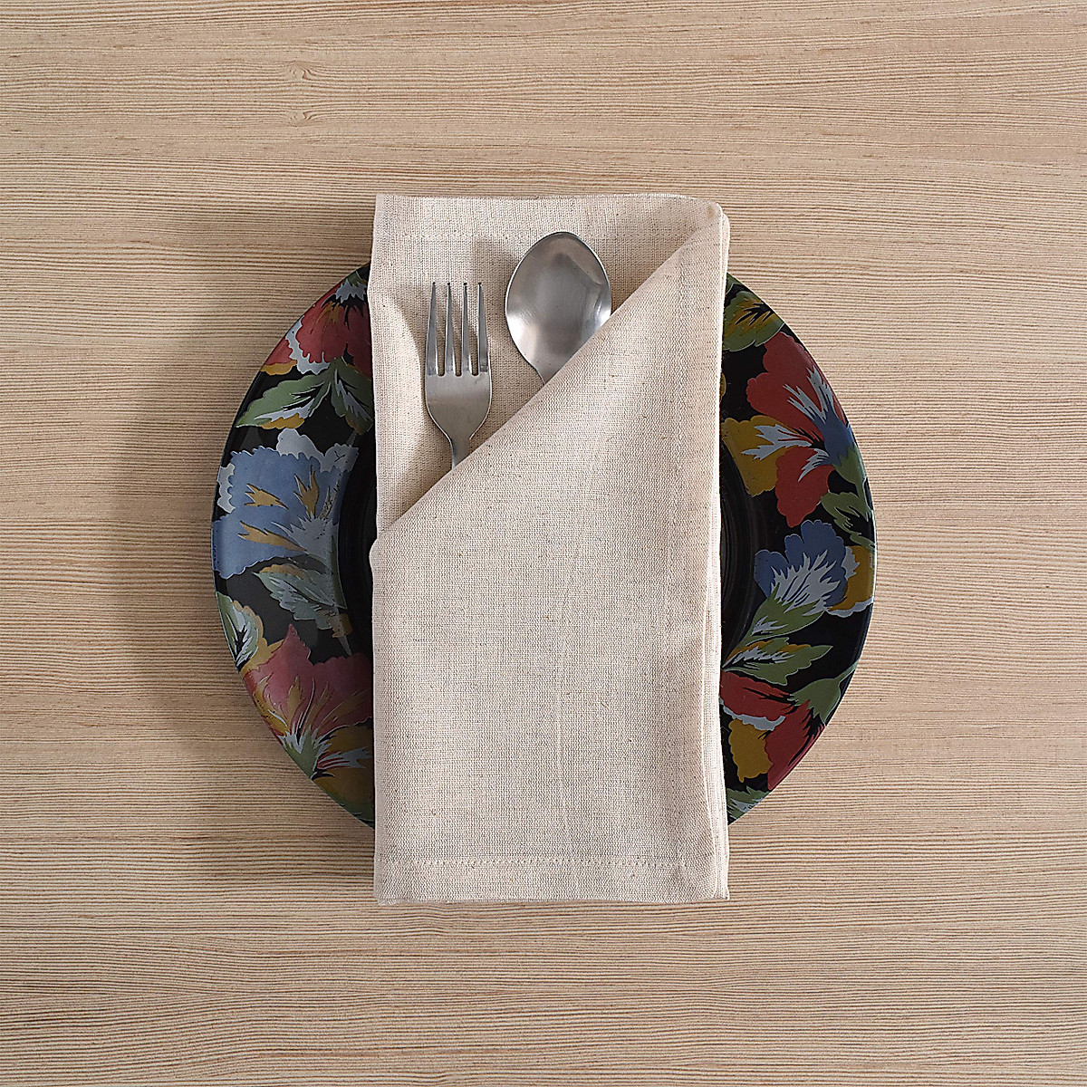 Fingercraft Dinner Cloth Napkins, Cotton Linen Blend 12 Pack Natural Premium Quality, Mitered Corners for Every Day Use Napkins are Pre Shrunk and Good Absorbency Christmas Cloth Napkins Ivory