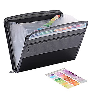 Mr. Pen- Accordion File Organizer, 13 Pockets, Black, Expanding File Folder with Sticky Labels, Accordion File Folder Document Organizer, Accordion Folder Organizer, Expandable File Folder Organizer