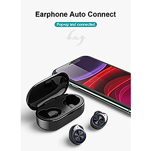 True Wireless Earbuds Bluetooth 5.0 with Charging Case,Mini HD Stereo Sound Noise Cancelling in-Ear Headphones,Touch Control IPX4 Waterproof Sports Earphone Built-in Mic (Pink)