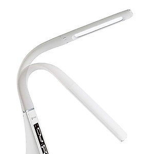 OttLite Thrive LED Sanitizing Desk Lamp with Clock and USB Charging - Eliminates up to 99.9% of Bacteria, Touch Activated, Flexible Neck, Modern Light for Reading, Crafting & Office Desktop