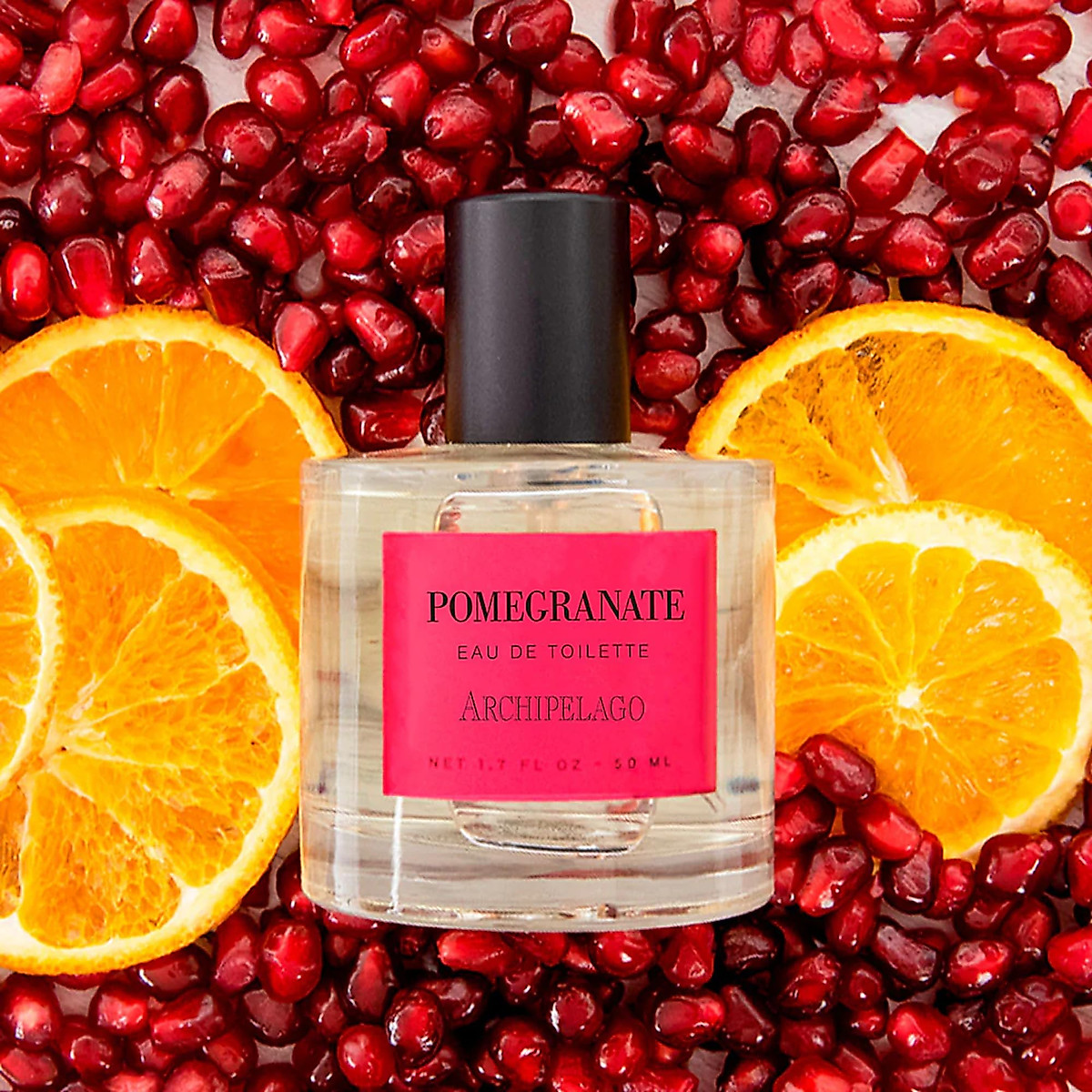 Archipelago Botanicals Pomegranate Eau De Toilette, Women’s Fragrance for Daily Use, Travel Size Cologne Bottle, Pomegranate, Valencia Oranges and White Peaches Scent, 1.64 oz