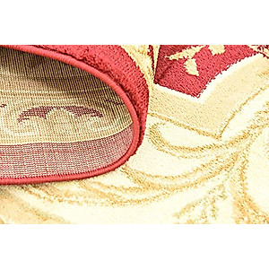 Unique Loom Versailles Collection Traditional Classic Floral Motif Area Rug (8' 0 x 10' 0 Rectangular, Burgundy/ Ivory)