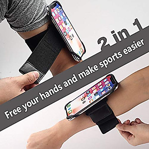 ZC GEL Running Armband Phone Holder, Arm&Wrist Phone Holder with 2 Different Lengths Strap Fit for Men Women Keep Your Phone Secure, Separable 360°Adjustable Phone Armband for Workout Running Jogging