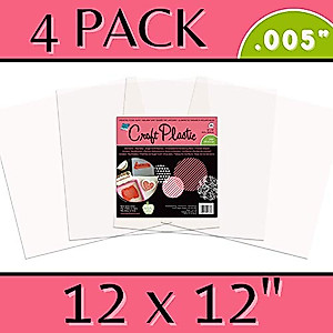 Grafix Food-Safe Plastic Frosted, 12 x 12”, Pack of 4 – Reusable .005” Thick Translucent Film, Perfect for Sugar Craft Stencils, Cookie and Cake Decorating, Chocolate Work (K05FCP1212-4)