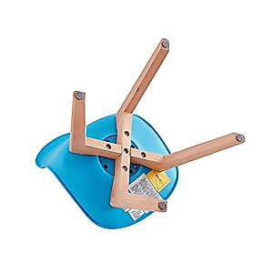 BB Chairs, Wooden Legs, PP Backed Cushions, Blue, Set of 2