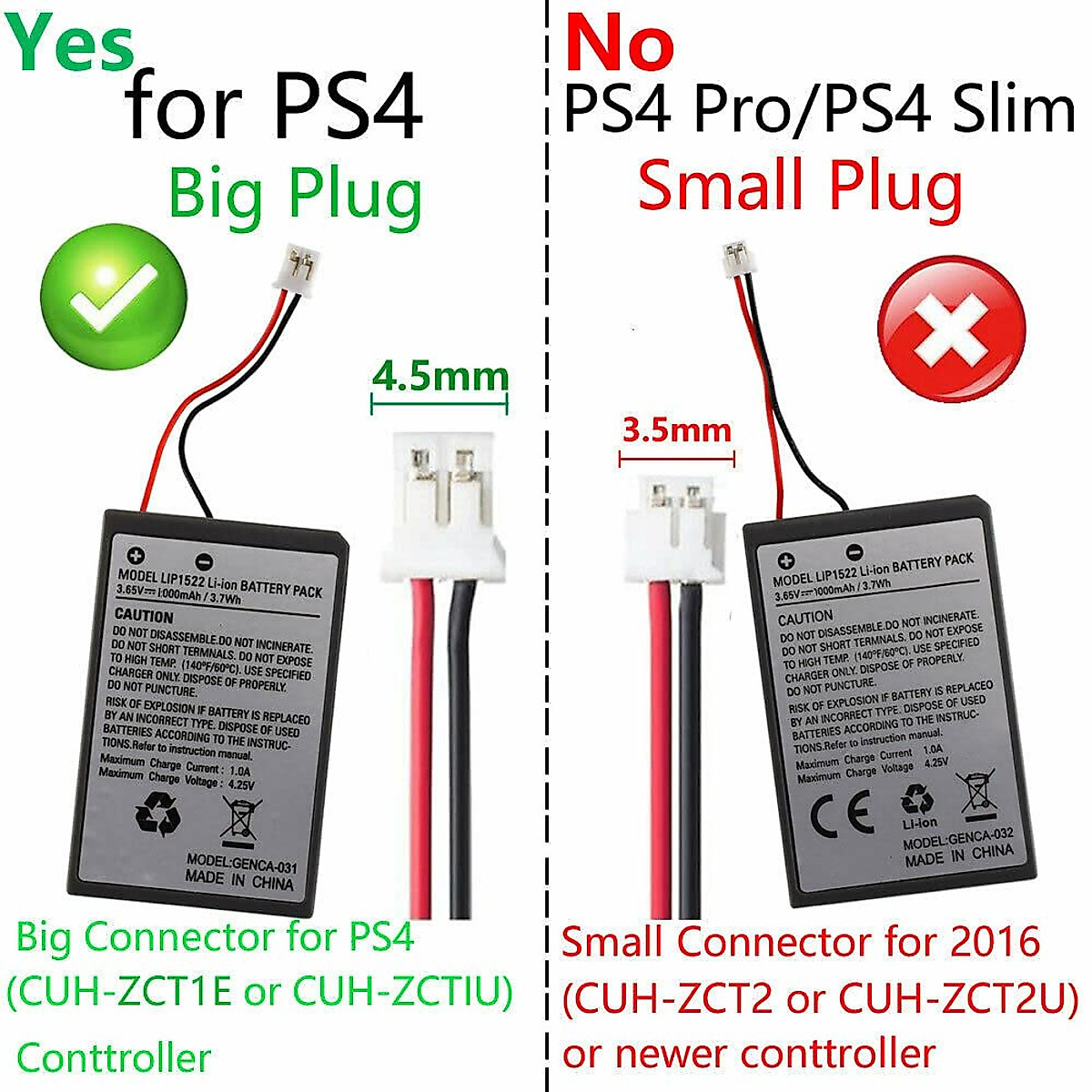 powerforlaptop 3.65V LIP1522 Battery Compatible with PS4 DualShock 4 Controller