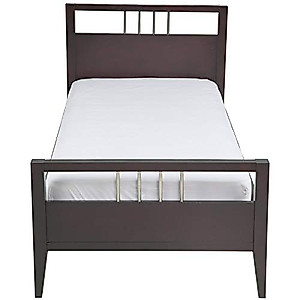 BOWERY HILL Modern Contemporary King Solid Wood Panel Platform Bed in Chocolate