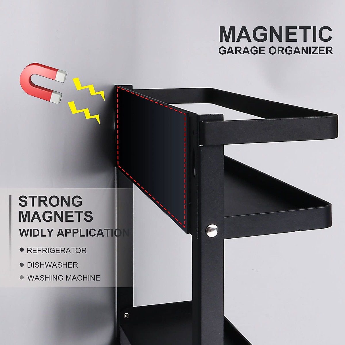 Paper Towel Holder with Shelf, 2-in-1 Magnetic Shelf, Heavy Duty Rustic Paper Towel Holder with 5 Removable Hooks, Tissue Holder for Tool Shed, Garage, Workbench, Kitchen, Craft Room, or Laundry Room