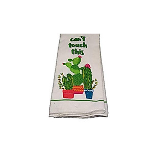 TopNotch Outlet Kitchen Towels - Bar Towel - Towel Linen Set (2 Pc) Adorable Can't Touch This Cactus Towel Set - Dish Towel - Man Cave - Kitchen Decorations