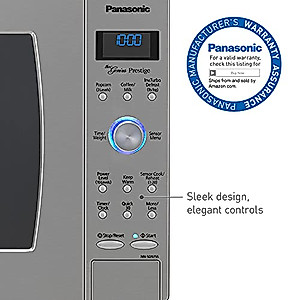 Panasonic Oven with Cyclonic Wave Inverter Technology, 1250W, 2.2 cu.ft. Countertop Microwave with Genius Sensor One-Touch Cooking – NN-SD975S (Stainless Steel/Silver), Stainless