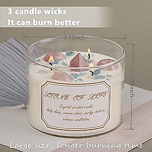 STONE OF LIFE Crystal Aromatherapy Candle, Gorgeous Candle, Great Gift for Chakra Purification, Home Yoga, Bath Therapy