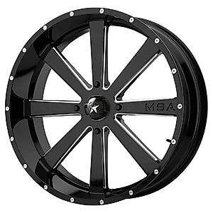 MSA Offroad Wheels M34 FLASH Gloss Black Milled Wheel with Aluminum (18 x 7. inches /4 x 156 mm, 0 mm Offset)