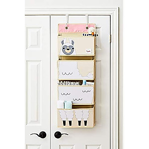 3 Sprouts Hanging Wall Organizer- Storage for Nursery and Changing Tables, Llama